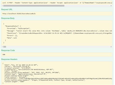 Response Body Does Not Show Detail Stack Trace Of Exception Generated