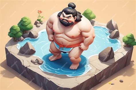 Premium Photo Very Detailed Tiny Cute Sumo Wrestler Cinematic