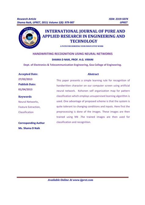 Pdf Handwriting Recognition Using Neural Networks 267pdf · Handwriting Recognition Using