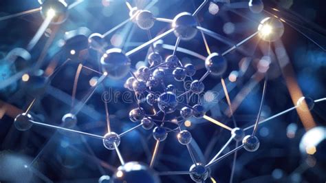 Molecule Model With Electron Orbits Illustrates Atom Structure Science