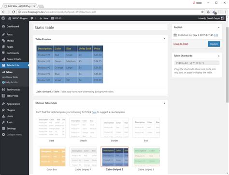 A New And Easy Way To Create Tables In Wordpress