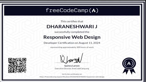 Dharaneshwari J On Linkedin Responsivewebdesigning Html Css Website Fullstack Freecodecamp