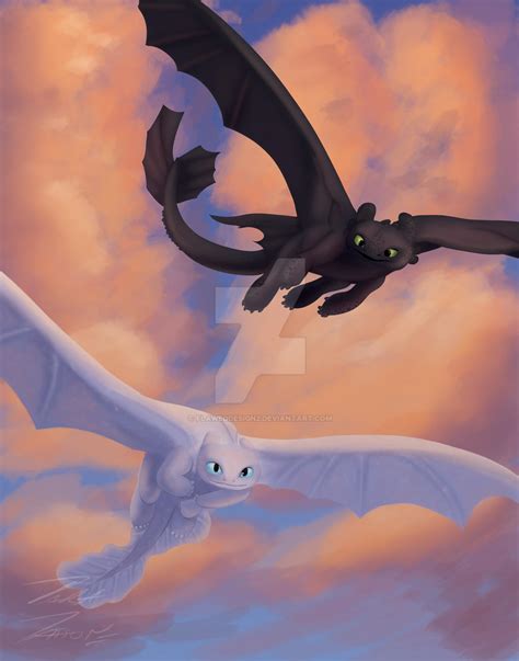 Toothless And The Light Fury By Flaweddesign2 On Deviantart