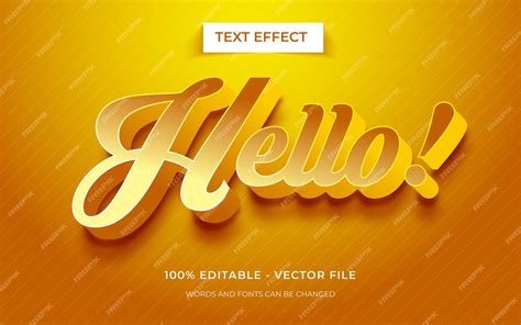 Premium Vector Editable Text Effect Hello Text Effect