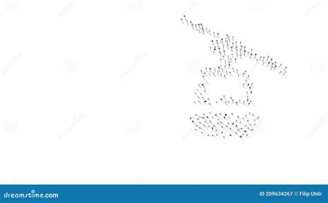 3d Rendering Of Nails In Shape Of Symbol Of Overhead Cable Car With