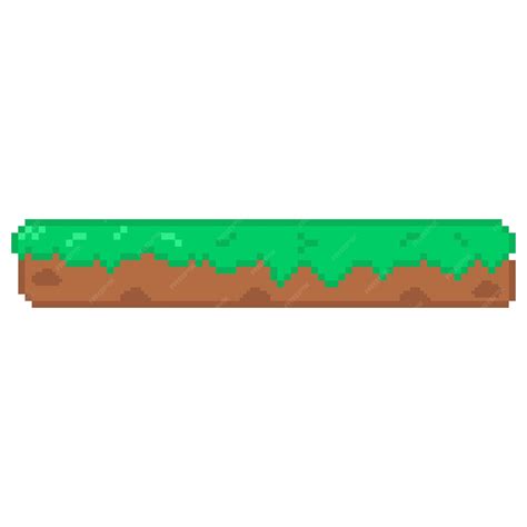 Premium Vector Grass Platform For 8bit Games Vector Icon In Pixel Art Style