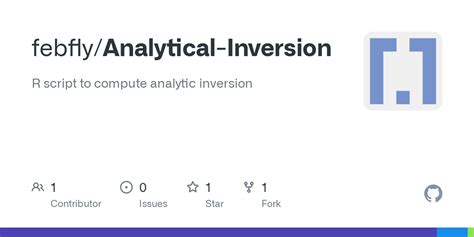 Github Febflyanalytical Inversion R Script To Compute Analytic