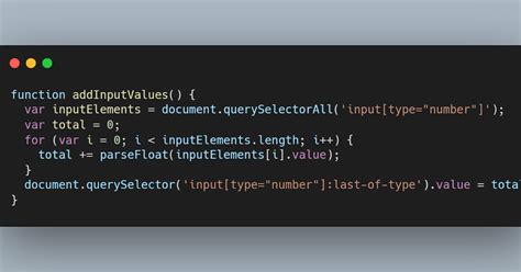 Js Ile Birden Fazla Inputtaki Değeri Anlı Toplama