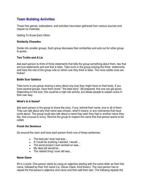 Building Trust And Connections A Collection Of Interactive Team