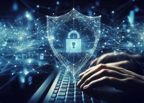 Internet Security System Concept Background Generative Ai Art Stock Illustration Illustration