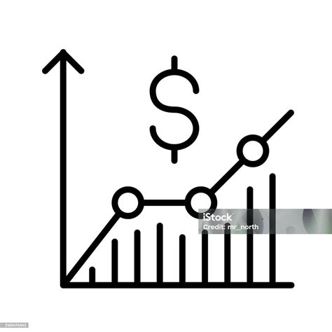 투자 그래프 아이콘 얇은 선 스타일 벡터 일러스트 레이 션 그래픽 디자인 0명에 대한 스톡 벡터 아트 및 기타 이미지 0명 개념 기호 고립 색상 Istock