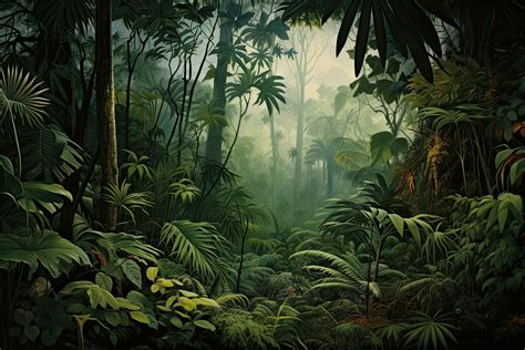 Ai Generated 3d Rendering Of The Jungle With Trees And Plants In The Background Ai Generated