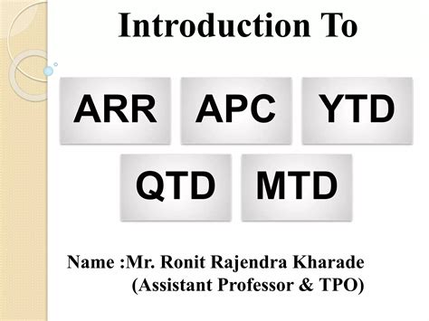 introduction to arr apc ytd qtd and mtd pptx business accounting