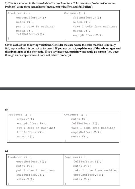 Solved This Is A Solution To The Bounded Buffer Problem Chegg Com