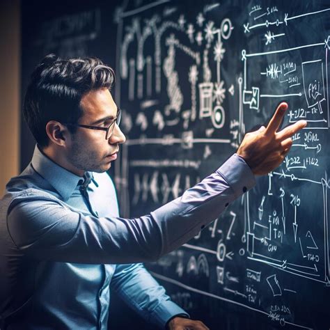 Premium Photo Man Writes Project On The Blackboard Business