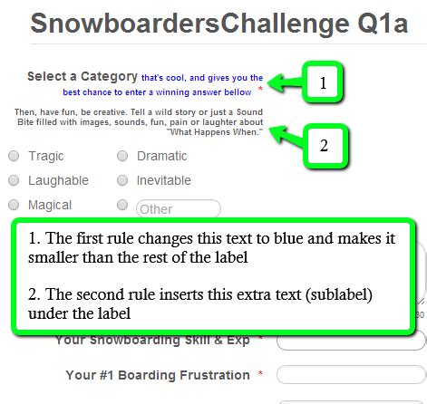 How Can We Style Labels And Add Sublabels To Them Which We Can Control