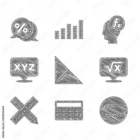 Set Angle Bisector Of A Triangle Geometric Figure Sphere Square Root X Glyph Crossed Ruler