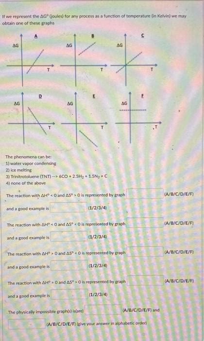 Solved If we represent the ΔG joules for any process as a Chegg com