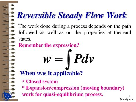 Reversible Steady Flow Work Thermodynamics Lecture Slides Docsity