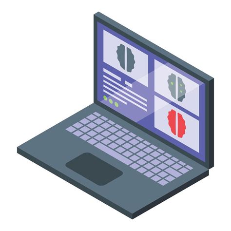 Isometric Laptop With Data Analysis Interface 45413021 Vector Art At