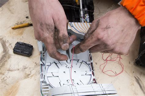 Fibre Optic Cable Installation Stock Image C Science Photo Library