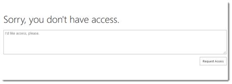 Access Denied Use Case Example Visualsp Support