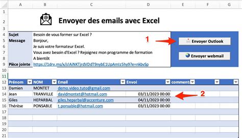 Comment envoyer des emails avec Excel code VBA à copier
