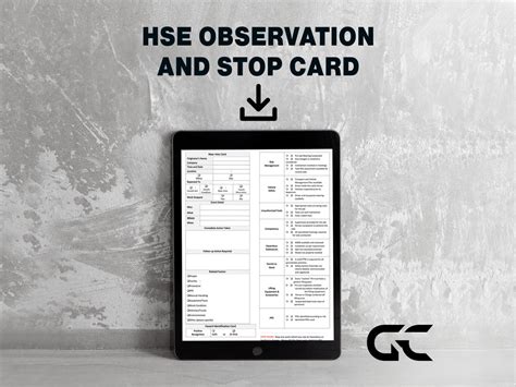 Hse Observation And Stop Card Observation Notes Work Overview Safety