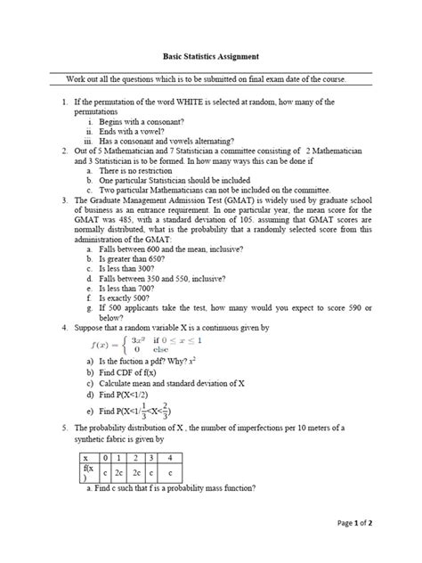 Basic Stat Assignment Pdf Statistics Graduate Management Admission Test
