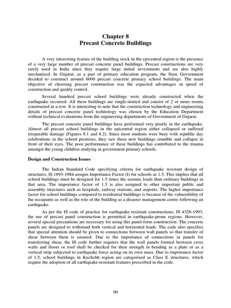Precast Elements Pdf Earthquake Engineering Concrete