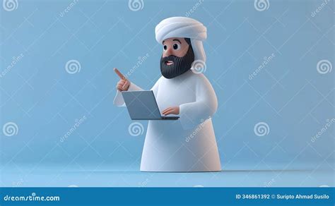 3d Cartoon Illustration Man Laptop Presentation Stock Illustration Illustration Of Education