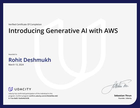 Rohit Deshmukh On Linkedin Generativeai Aws Udacity