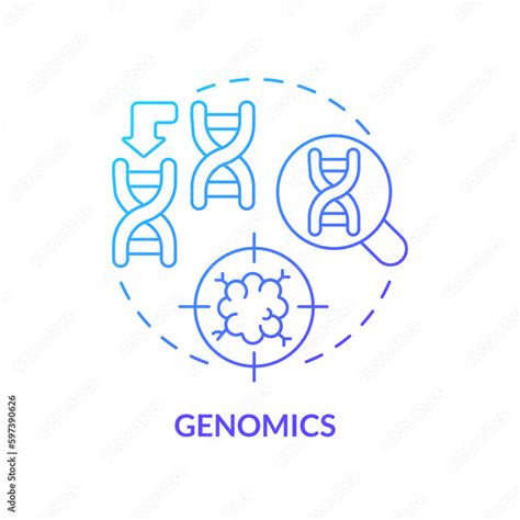 Genomics Blue Gradient Concept Icon Identifying Genetic Variations Prevention Of Potential