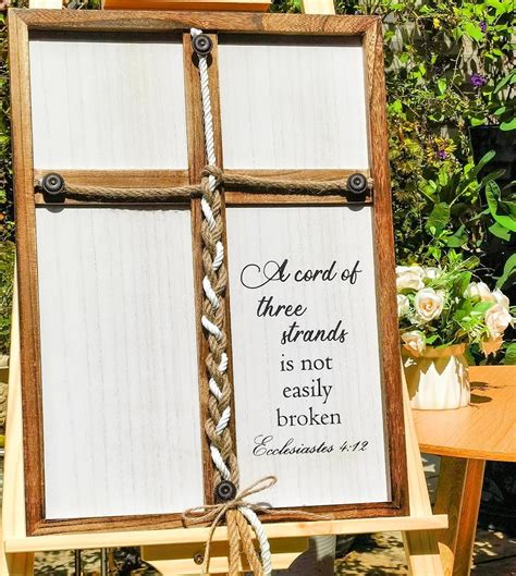Three Strands Cord Wedding Unity Sign 16 × 22 A Cord Of Three Strands