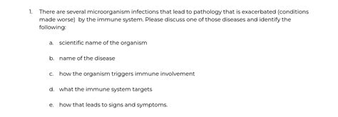 Solved 1 There Are Several Microorganism Infections That