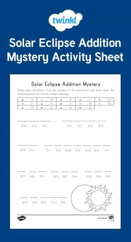 7 Eclipse Math Worksheet