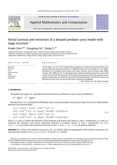 Pdf Partial Survival And Extinction Of A Delayed Predatorprey Model