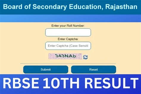 10th Class Result 2023 Rbse Roll Number Link Rbse 10th Result 2023