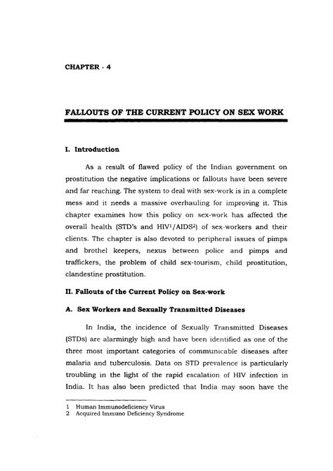 Chapter General Knowledge CHAPTER FALLOUTS OF THE CURRENT POLICY ON SEX WORK I