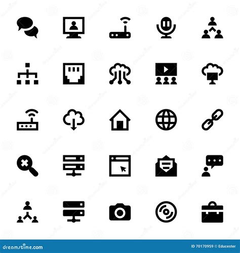 Internet Networking And Communication Vector Icons 4 Stock Illustration Illustration Of