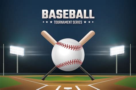 현실적인 야구 배경 프리미엄 벡터