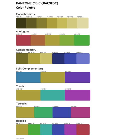 Pantone 618 C Color Palettes