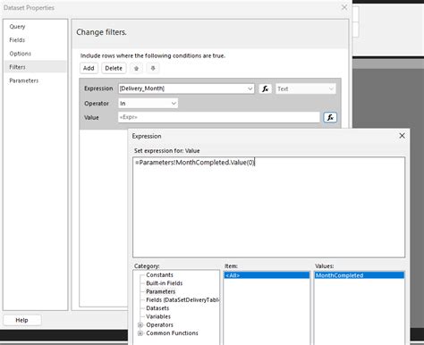 Solved Report Builder Filtering Table Based Off Another T