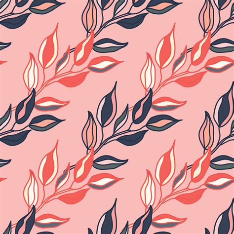 Seamless Pattern Branches With Leaves Organic Background 22128644 Vector Art At Vecteezy