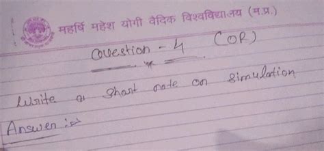 Question 4 Write A Short Note On Simulation StudyX