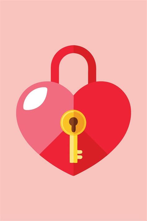 Heartshaped Padlock Key Love Valentines Romance Security