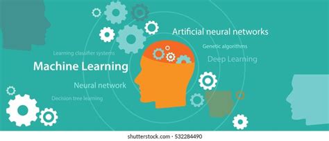 Machine Learning Algorithm Concept Related Subject Stock Vector