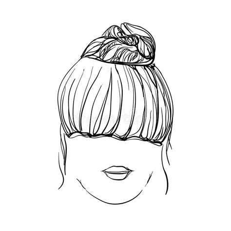 Messy Bun With Bangs Drawing Kenjutaku