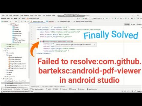 Failed To Resolve Github Barteksc Android Pdf Viewer In Android Studio YouTube