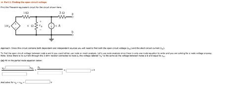 Solved Part 1 Finding The Open Circuit Voltage Find The